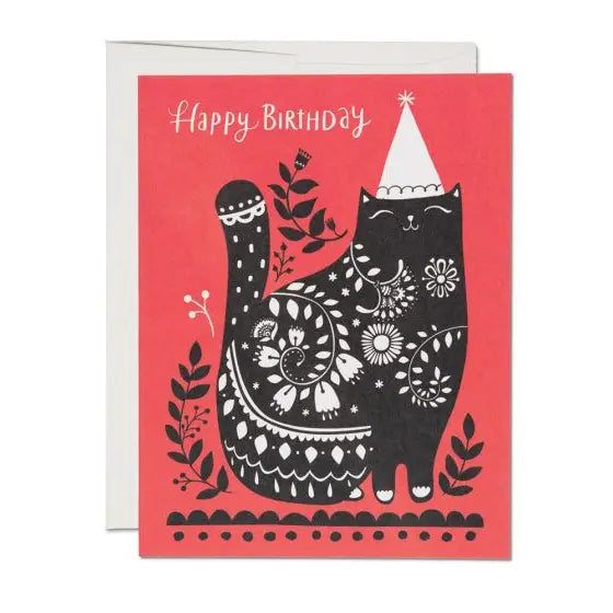 Black Cat Birthday Card – Ruby Clay Company
