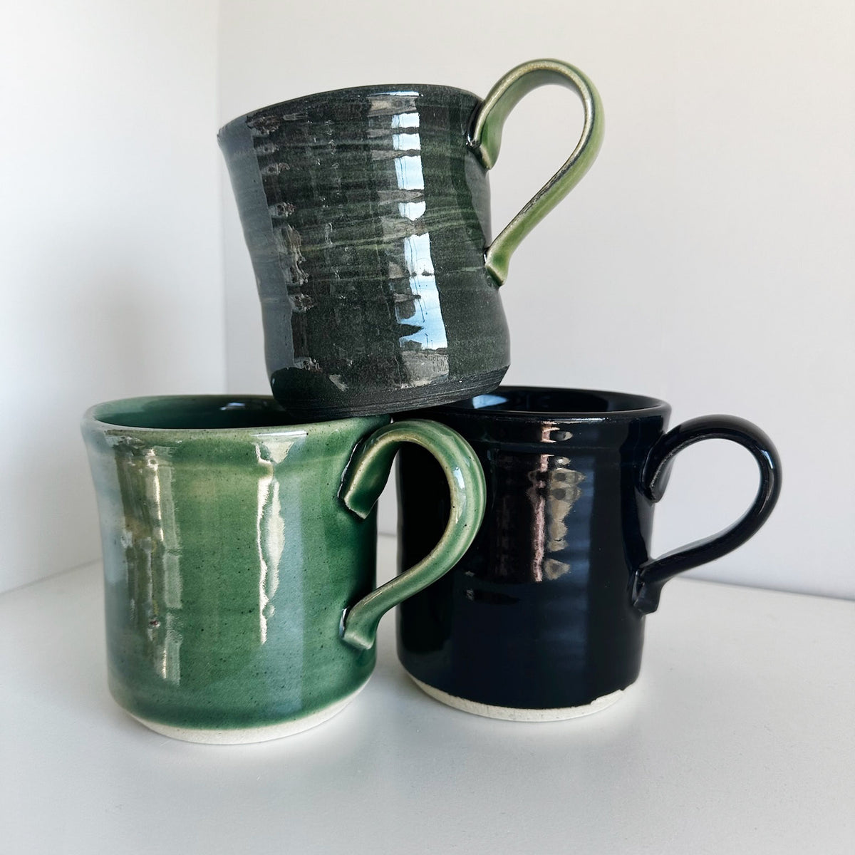 Sea Green & Blue Mugs | Pottery by Mike – Ruby Clay Company