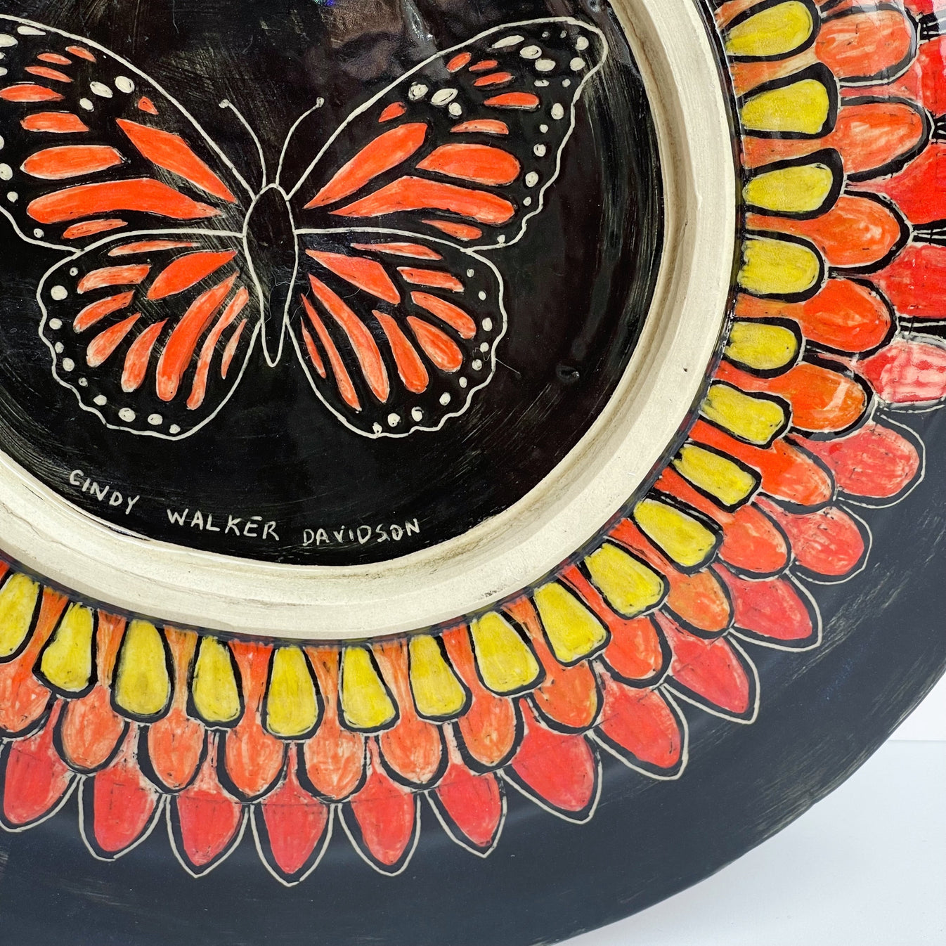 Monarch Platter | Cindy Walker Davidson – Ruby Clay Company