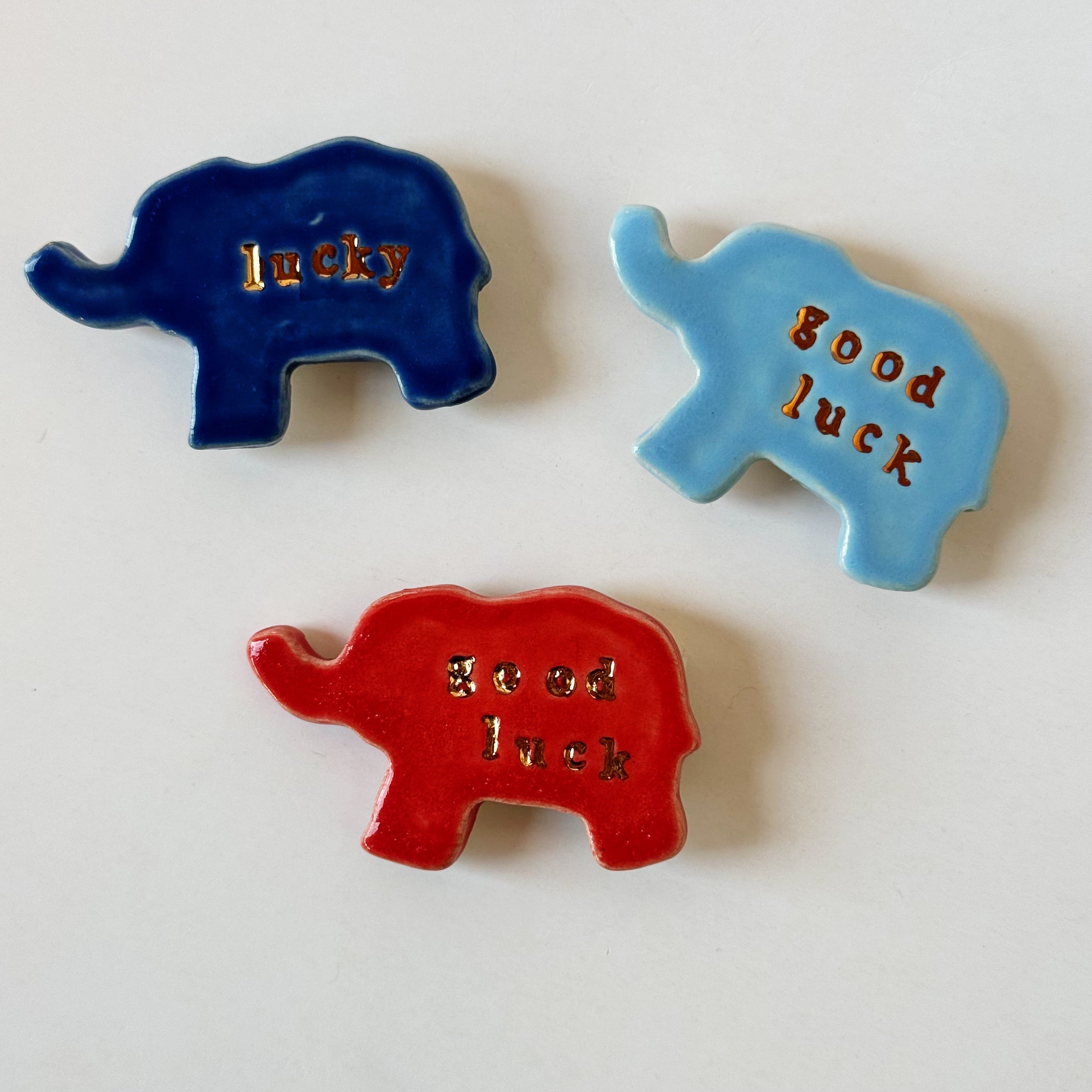 Elephant Magnets with 22K Gold | Madeleine Schmidt – Ruby Clay Company