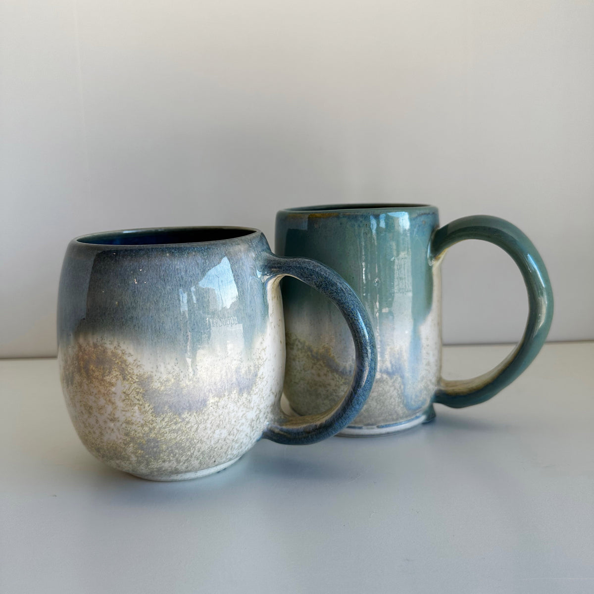 Blue and Green Mugs | Made From Muck – Ruby Clay Company