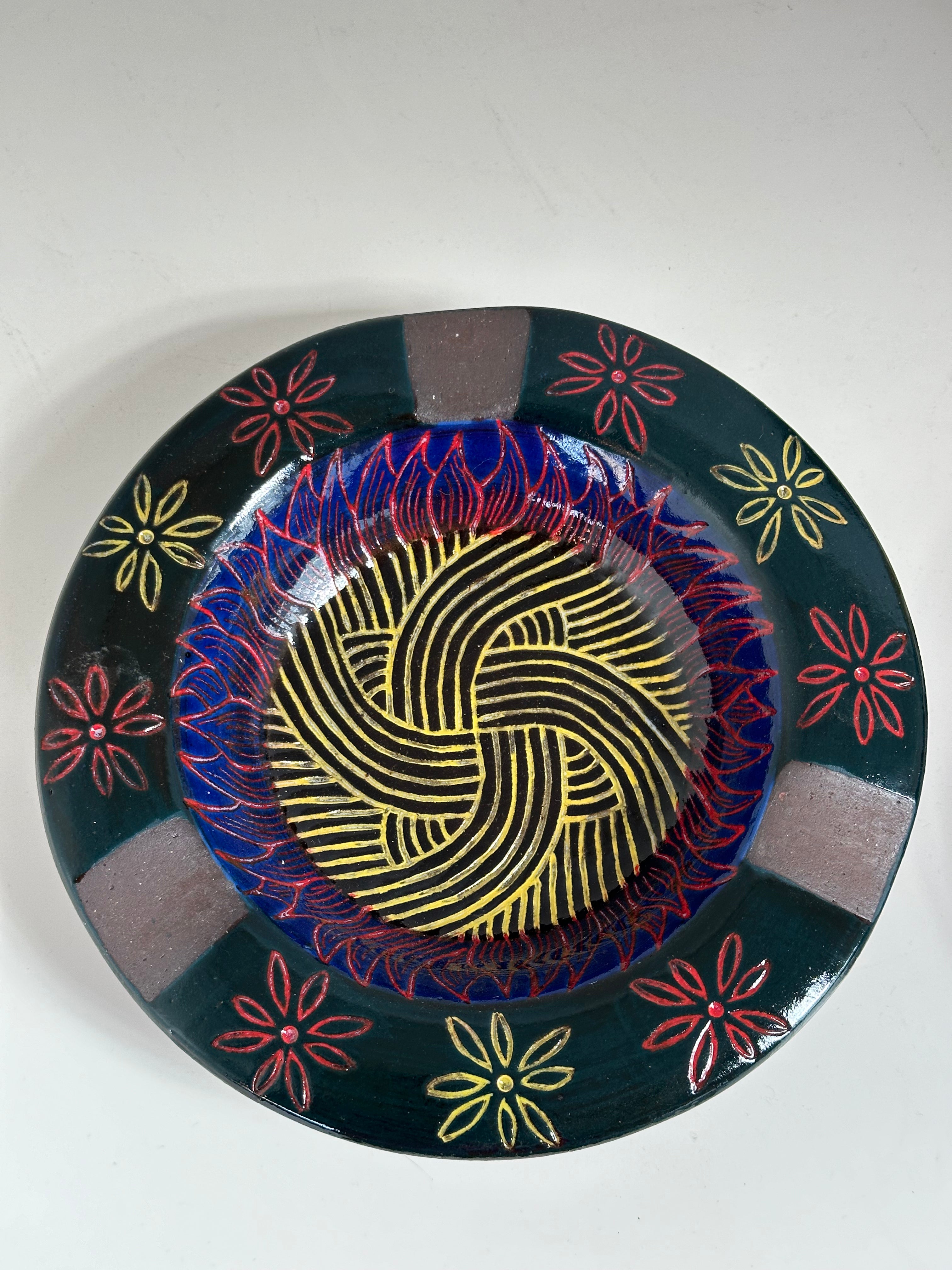 Terracotta Clay Bowl with Flower Rim | Jim Pratt- Tulsa Clay – Ruby ...