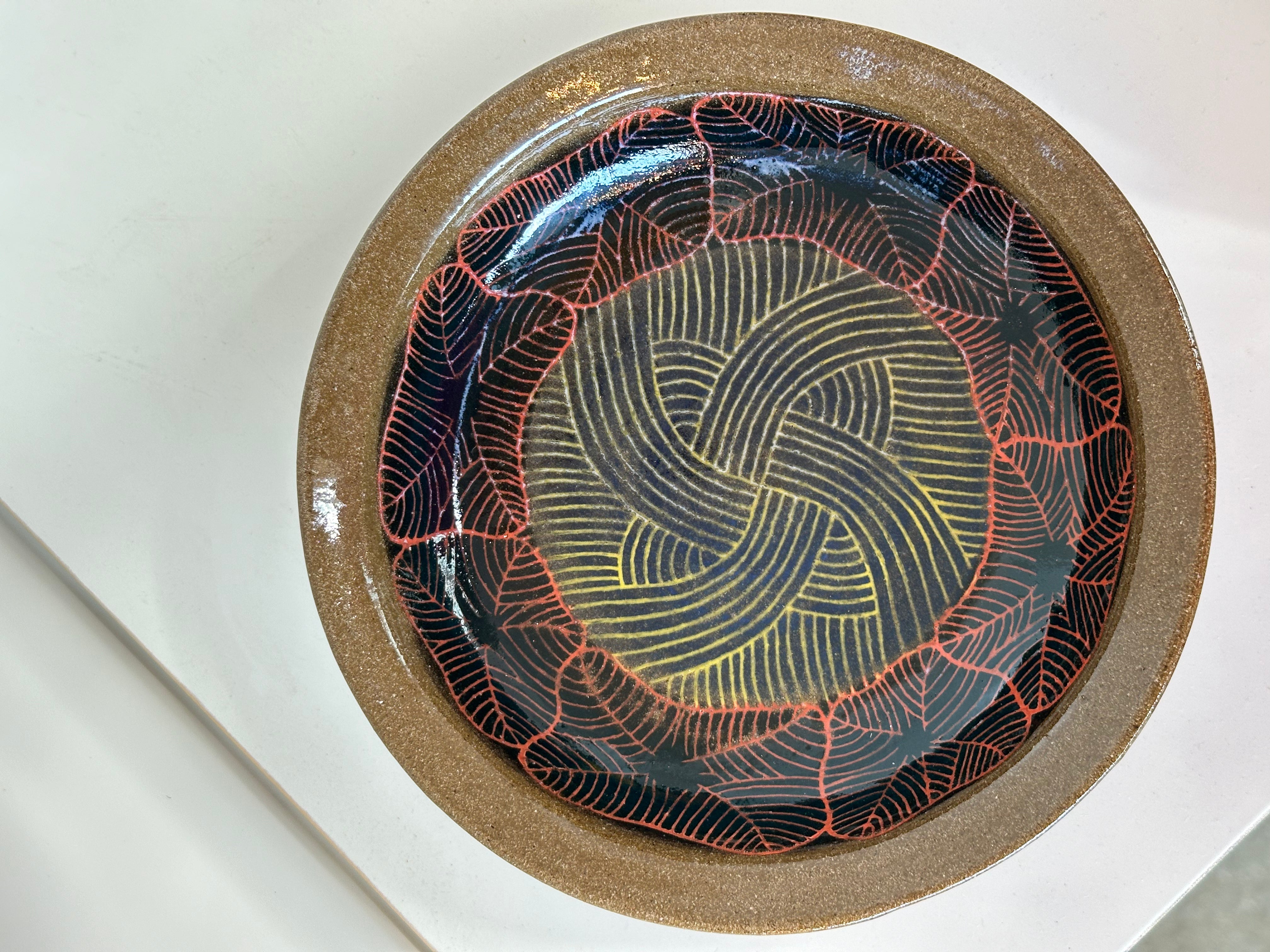 Terracotta Clay Bowl with Red Poppies | Jim Pratt- Tulsa Clay – Ruby ...