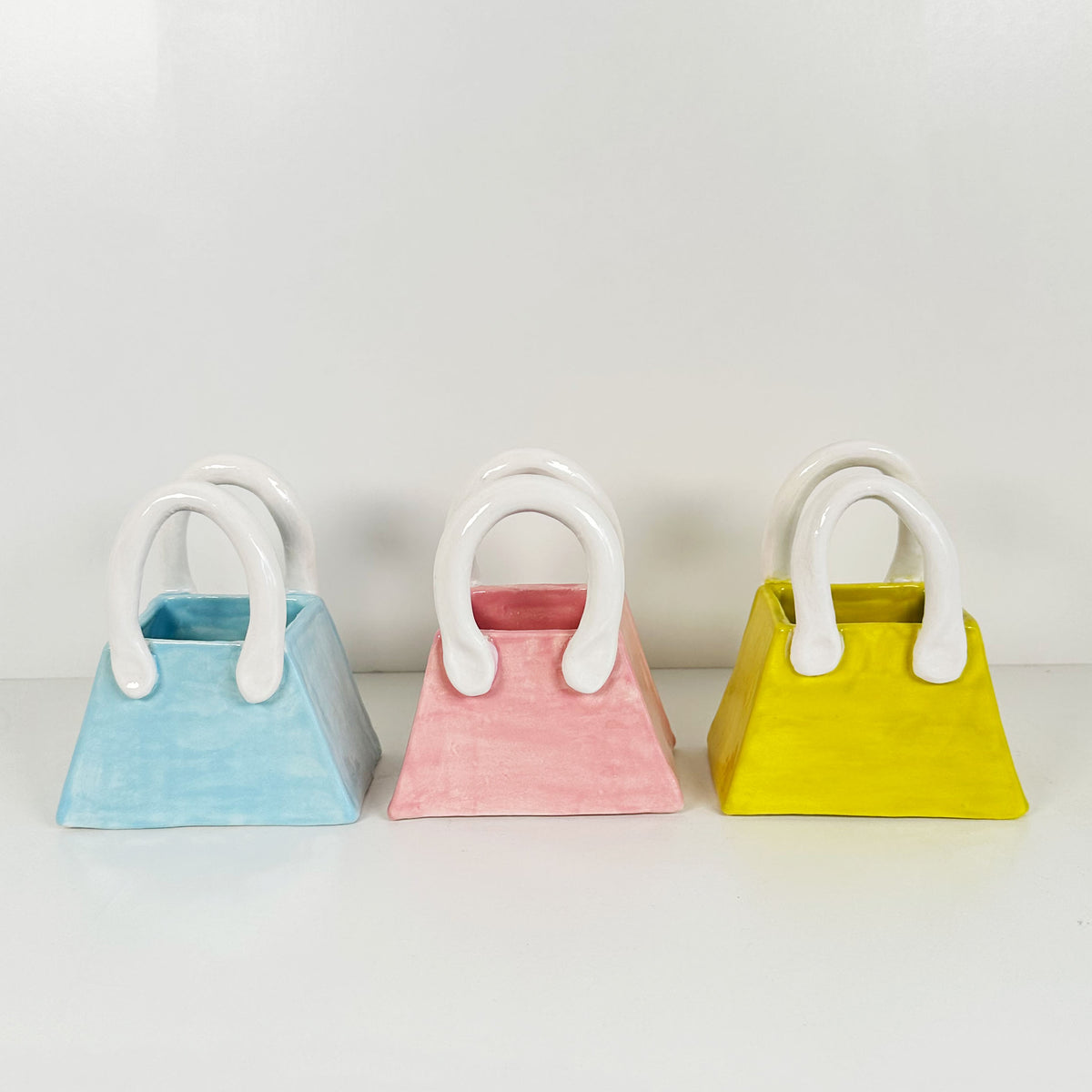 Colorful Ceramic Purse Bud Vases | Jessica Walker – Ruby Clay Company