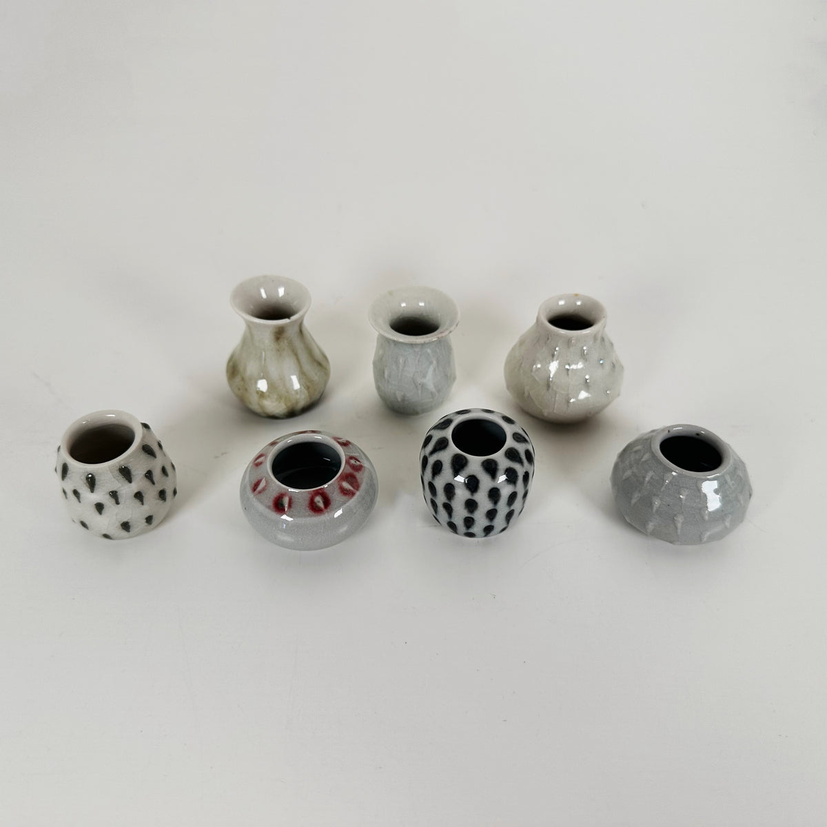Dotted & Textured Miniature Stoneware Vases | Amy Sanders de Melo ...