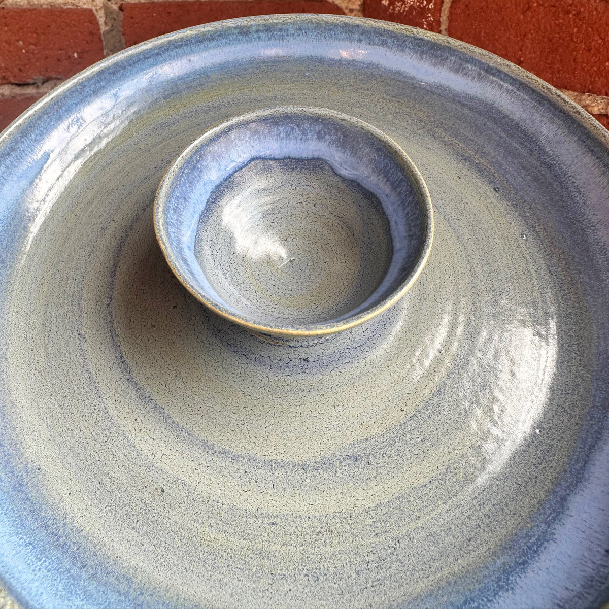 Small Light Denim Chip and Dip | Pottery by Mike – Ruby Clay Company