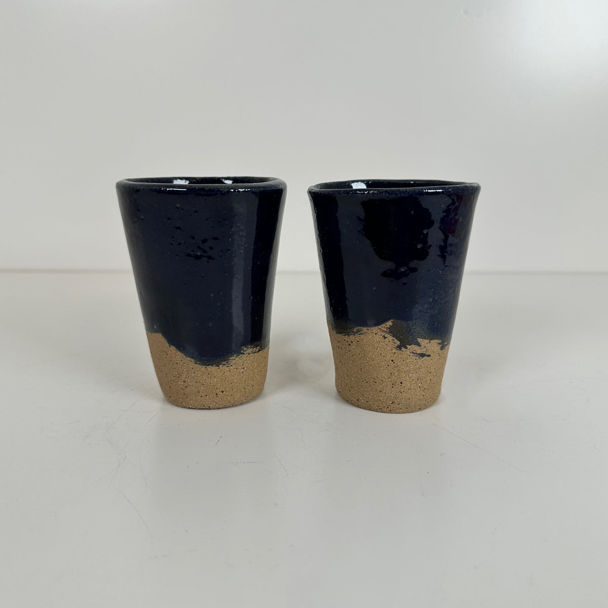 Tall Cobalt Blue Handmade Stoneware Shot Glasses | Jessica Walker ...