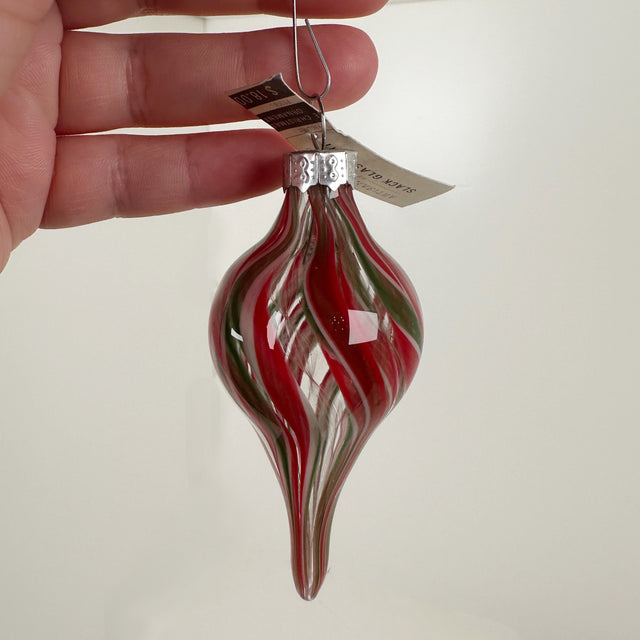 Red & Green Swirl Handblown Glass Ornament- B | Jay Slack – Ruby Clay ...