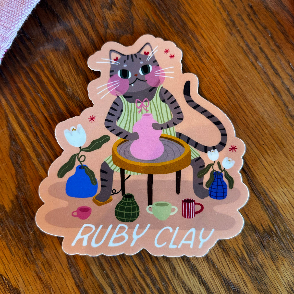 Ruby Cat Sticker – Ruby Clay Company