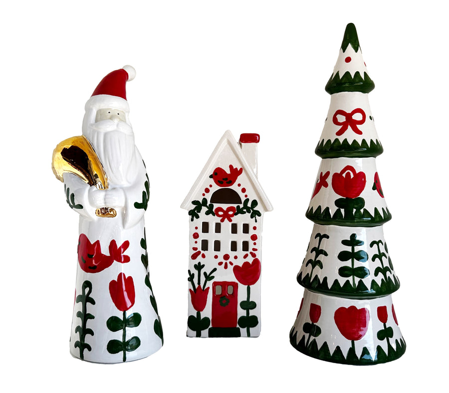 LIMITED! Hand Painted Scandinavian Santa with 22K Gold Accents – Ruby ...