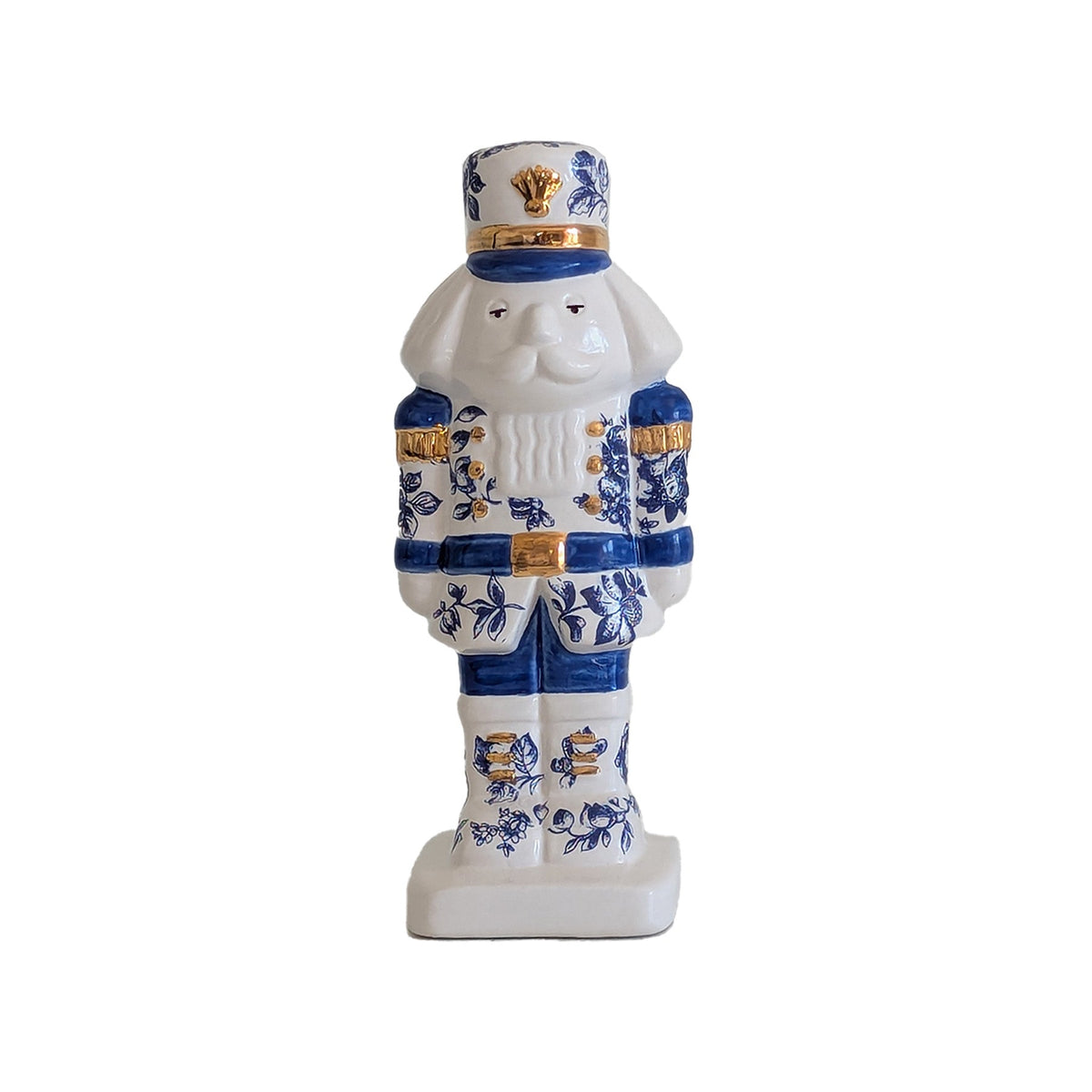 Blue and White Toile Nutcracker with 22K Gold Accents – Ruby Clay Company
