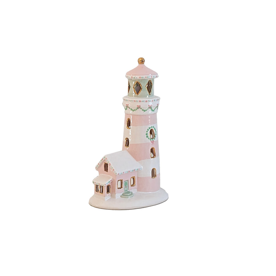 Pastel Lighthouse with 22K Gold Accents – Ruby Clay Company