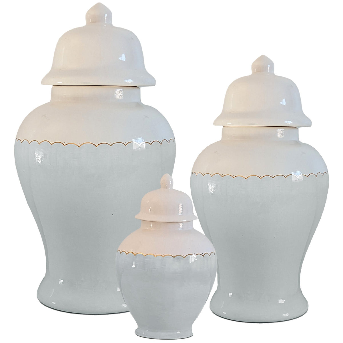 Scallop Color Block Ginger Jars in Hydrangea Light Blue – Ruby Clay Company