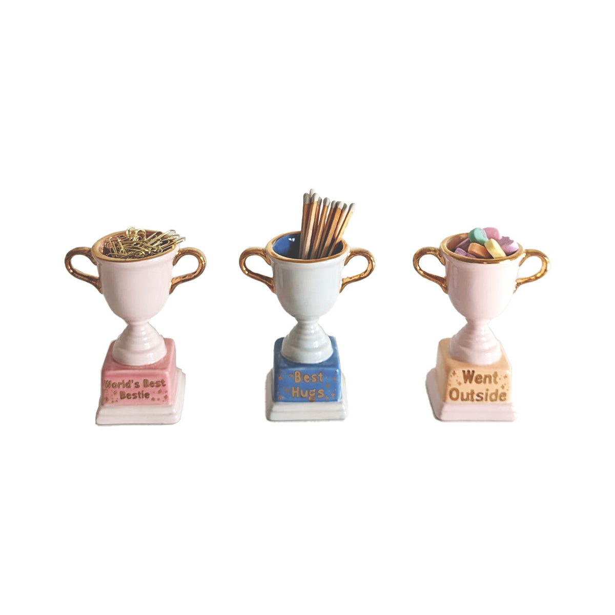 Mini Cheeky Trophies with 22K Gold Accents – Ruby Clay Company