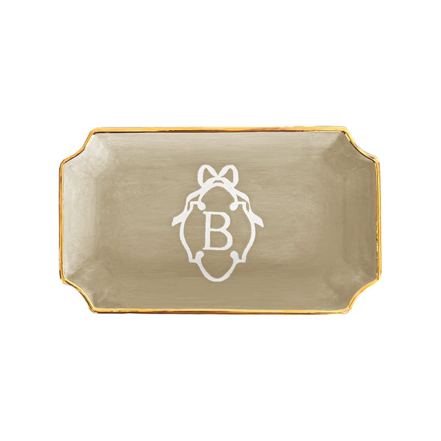 Bow Monogram Trays with 22K Gold Accent – Ruby Clay Company