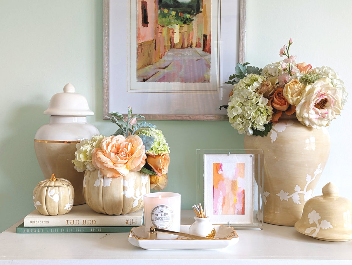 Chinoiserie Pumpkin Jars with 22K Gold Accents in Sand – Ruby Clay Company