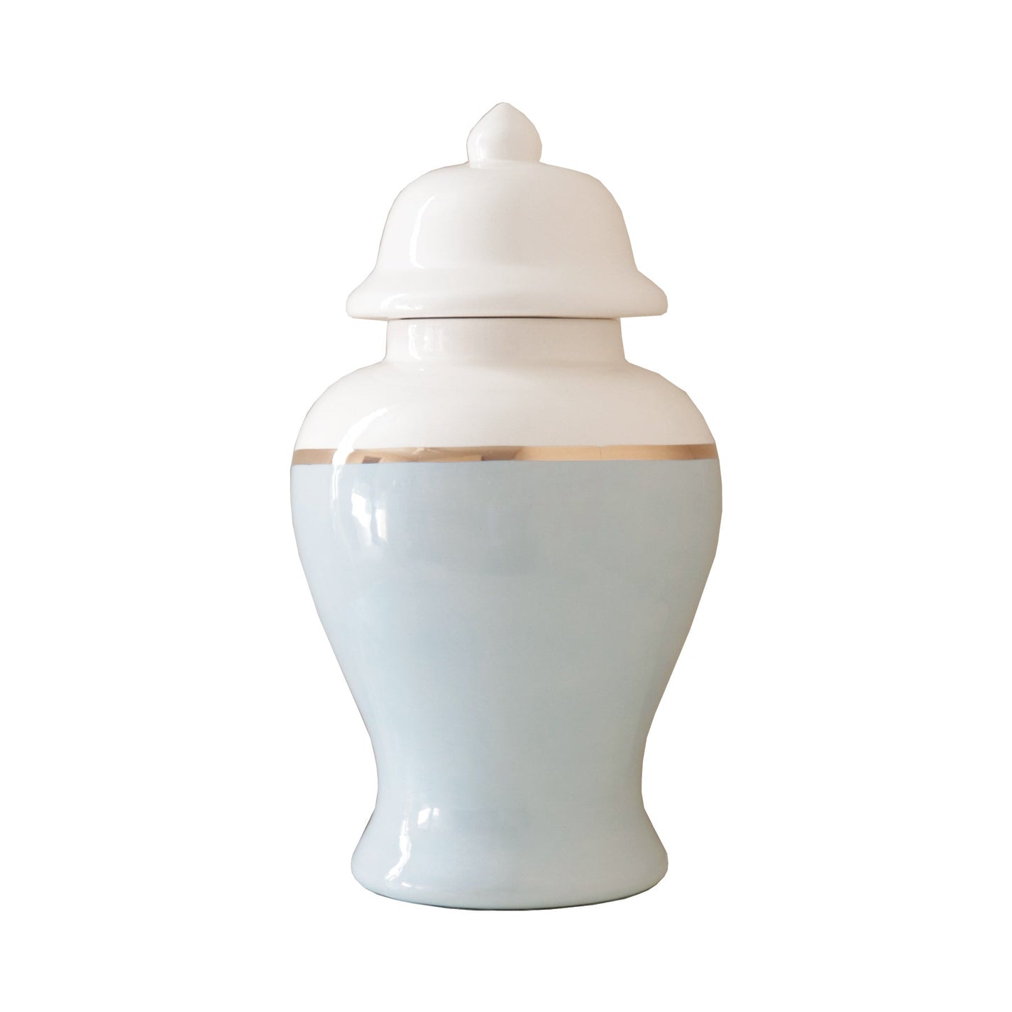 Hydrangea Light Blue Color Block Ginger Jar with Gold Accent – Ruby ...
