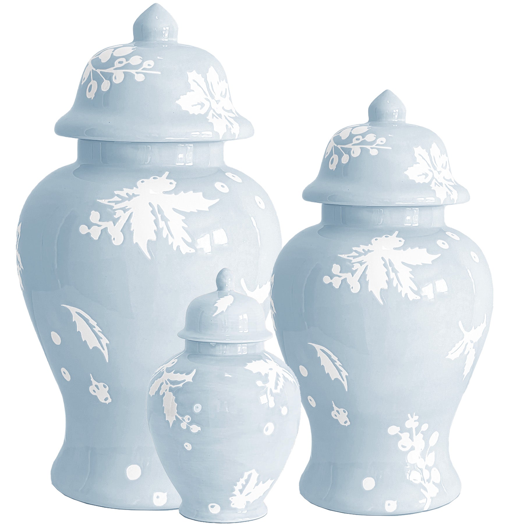 Deck the Halls Ginger Jars in Hydrangea Light Blue – Ruby Clay Company