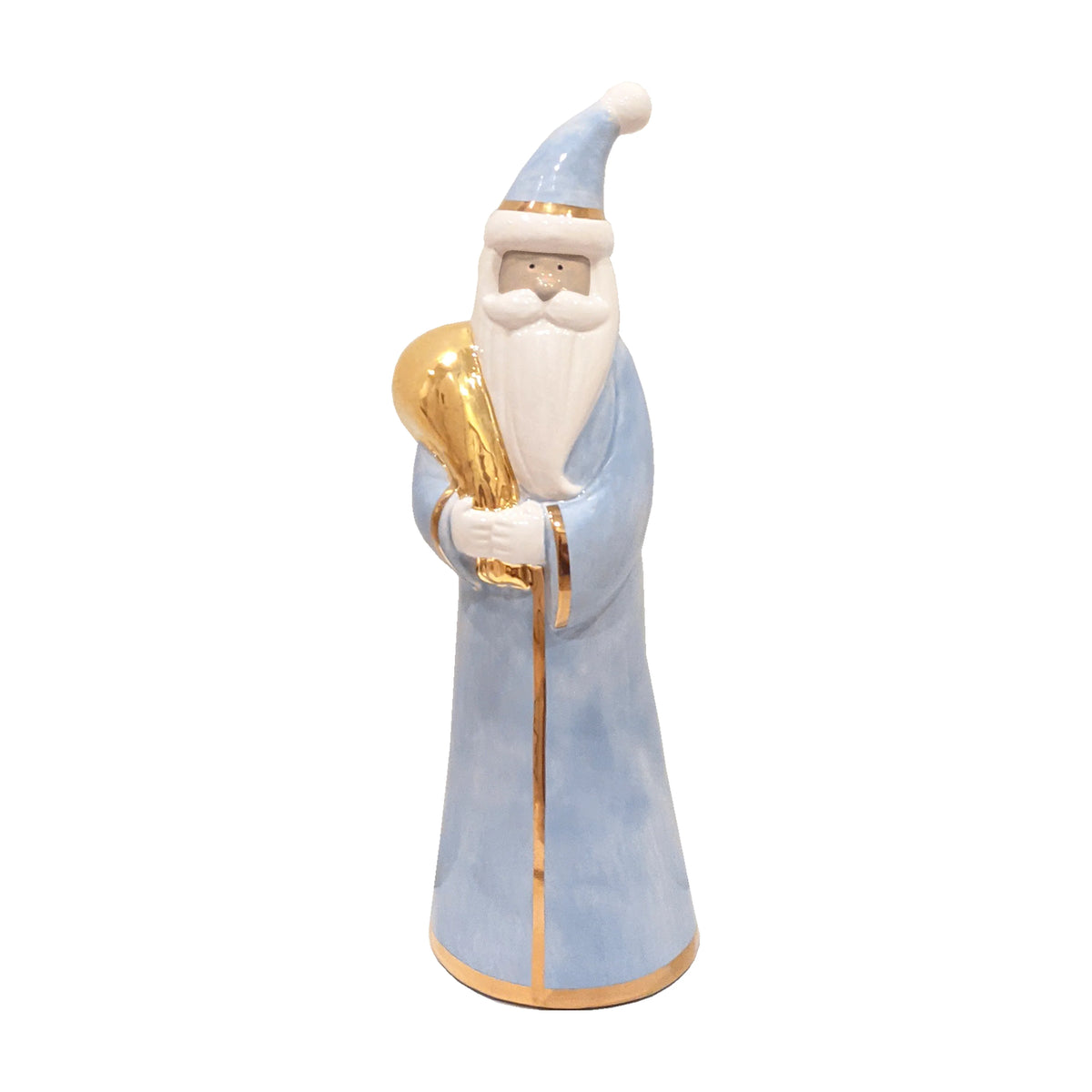 Light Blue Santa with 22K Gold Accents – Ruby Clay Company