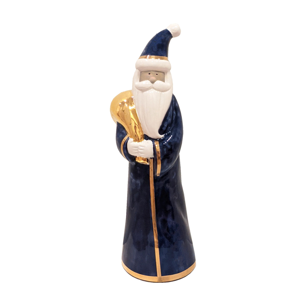 Navy Blue Santa with 22K Gold Accents – Ruby Clay Company