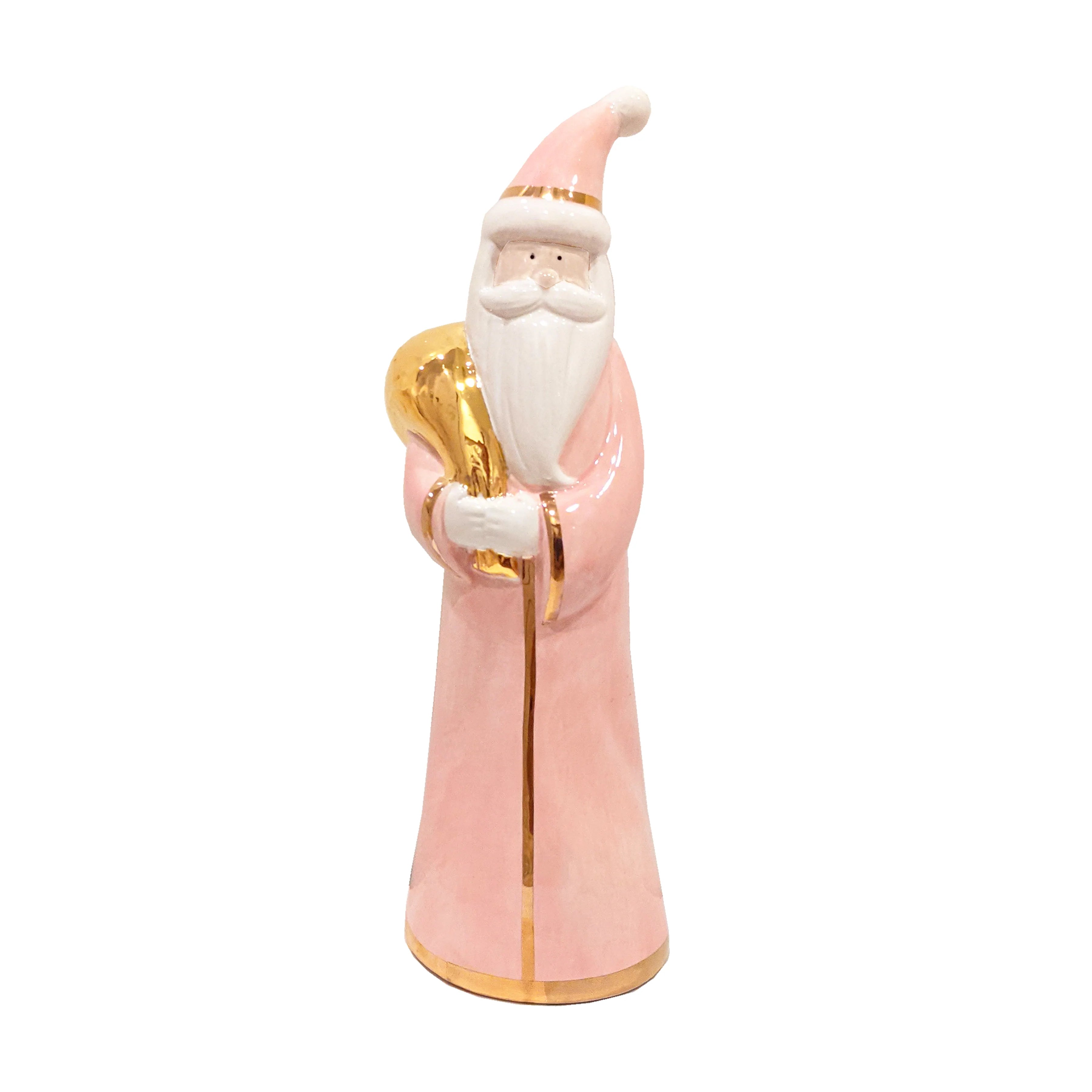 Pink Santa with 22K Gold Accents – Ruby Clay Company